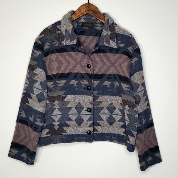 Vintage | Jackets & Coats | Vintage David Paul New York Southwest Aztec ...